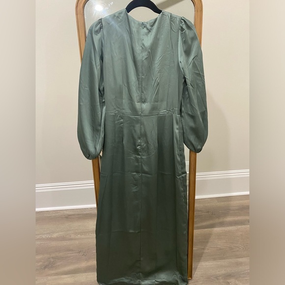 Dresses | Veiled Collection Unused Blue Satin Long Sleeve Maxi Dress ...